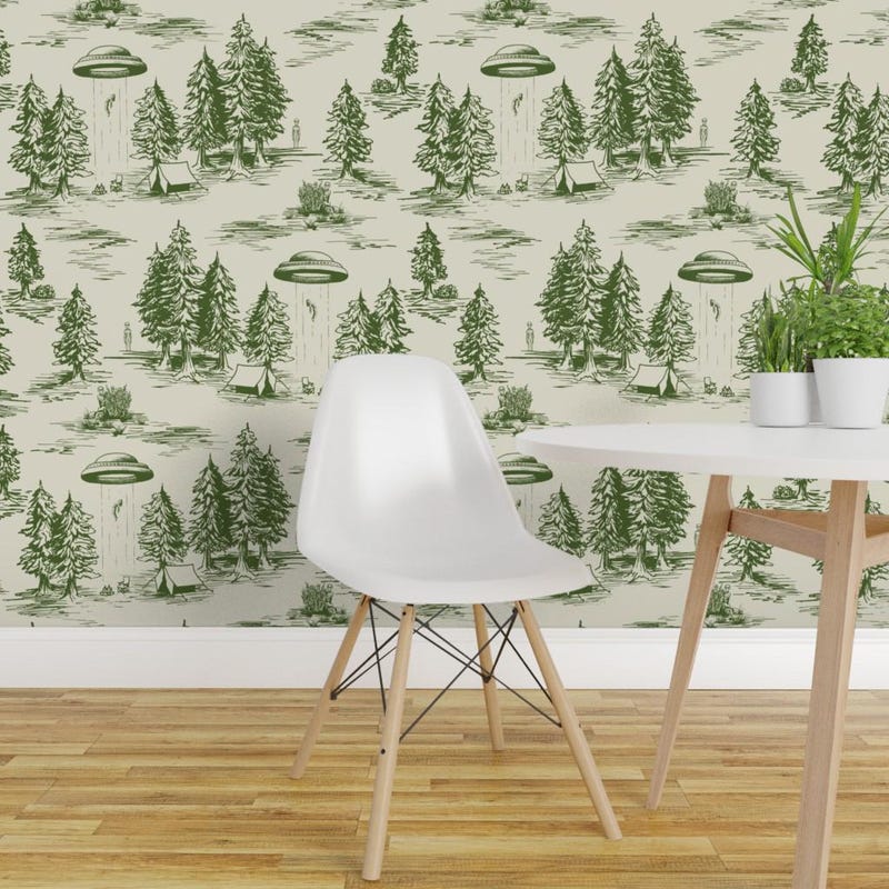 Alien Wallpaper Green - Etsy