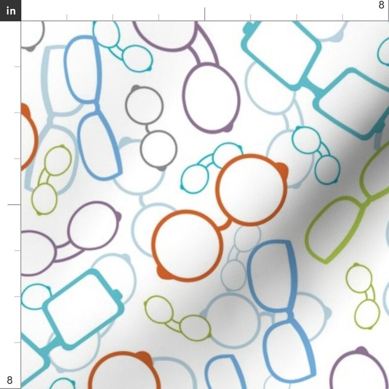 Rainbow Glasses Fabric Colorful Glasses Pattern by Oksancia - Etsy