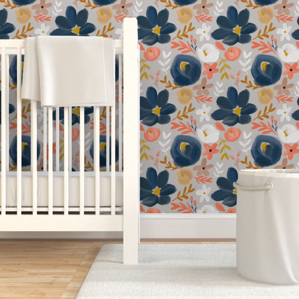 Rustic Wallpaper November's Florals Autumn by - Etsy