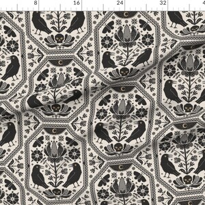Goth Cottagecore Fabric Cross Stitch Ravens by - Etsy