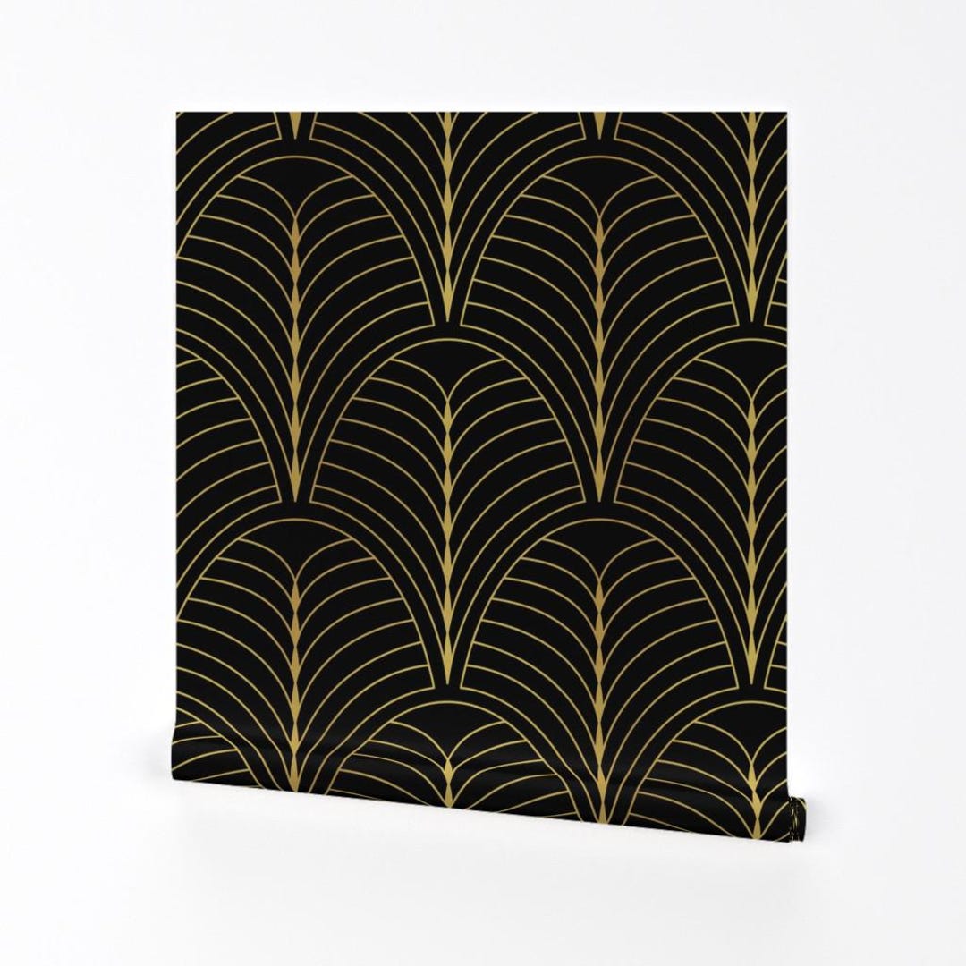 Art Deco Scallops Removable Peel and Stick Wallpaper - Art Nouveau ...