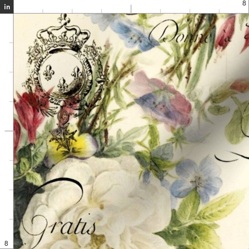 Vintage Roses Fabric Rosey Document by Peagreengirl Shabby - Etsy