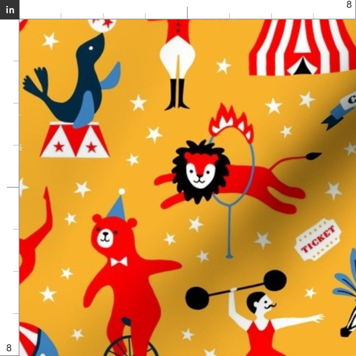 Retro Circus Limited Color Palette Fabric Big Top By Heleen | Etsy