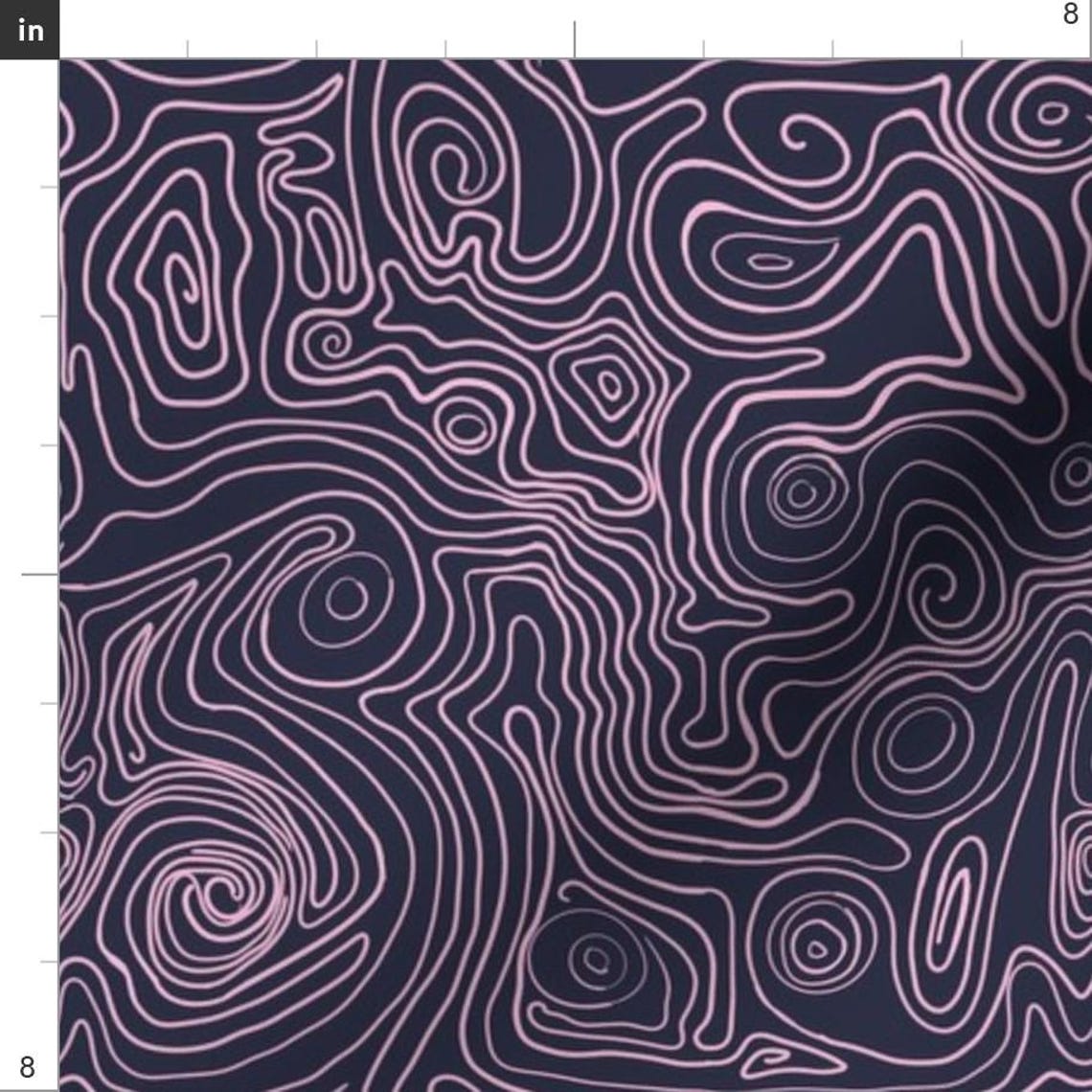 Purple Curvy Lines Fabric - Geocurve 3 Pink by Nataliechristensen - Map ...