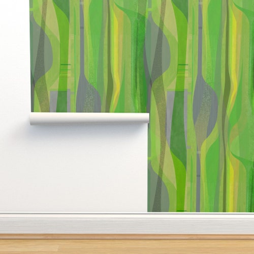 Mid Century Wallpaper Mid Mod Lines Sunrise by Theodesign - Etsy