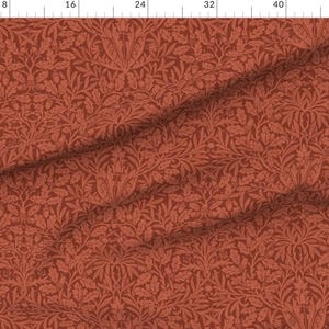 Vintage Damask Fabric - Acorn Persimmon by Salvagescapes - Rust Art ...