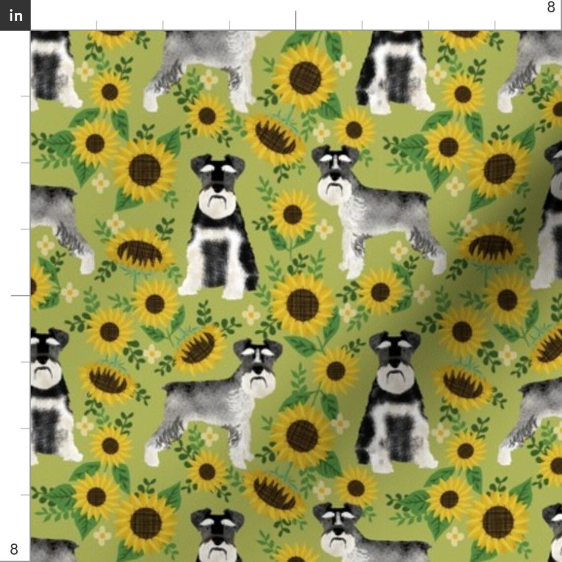 Summer Schnauzer Fabric Schnauzer Fabric Dog by Petfriendly - Etsy