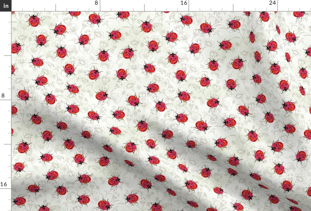 Ladybug Fabric - Ladybug by Gaiamarfurt - Ladybugs Insects Bugs Beetles ...