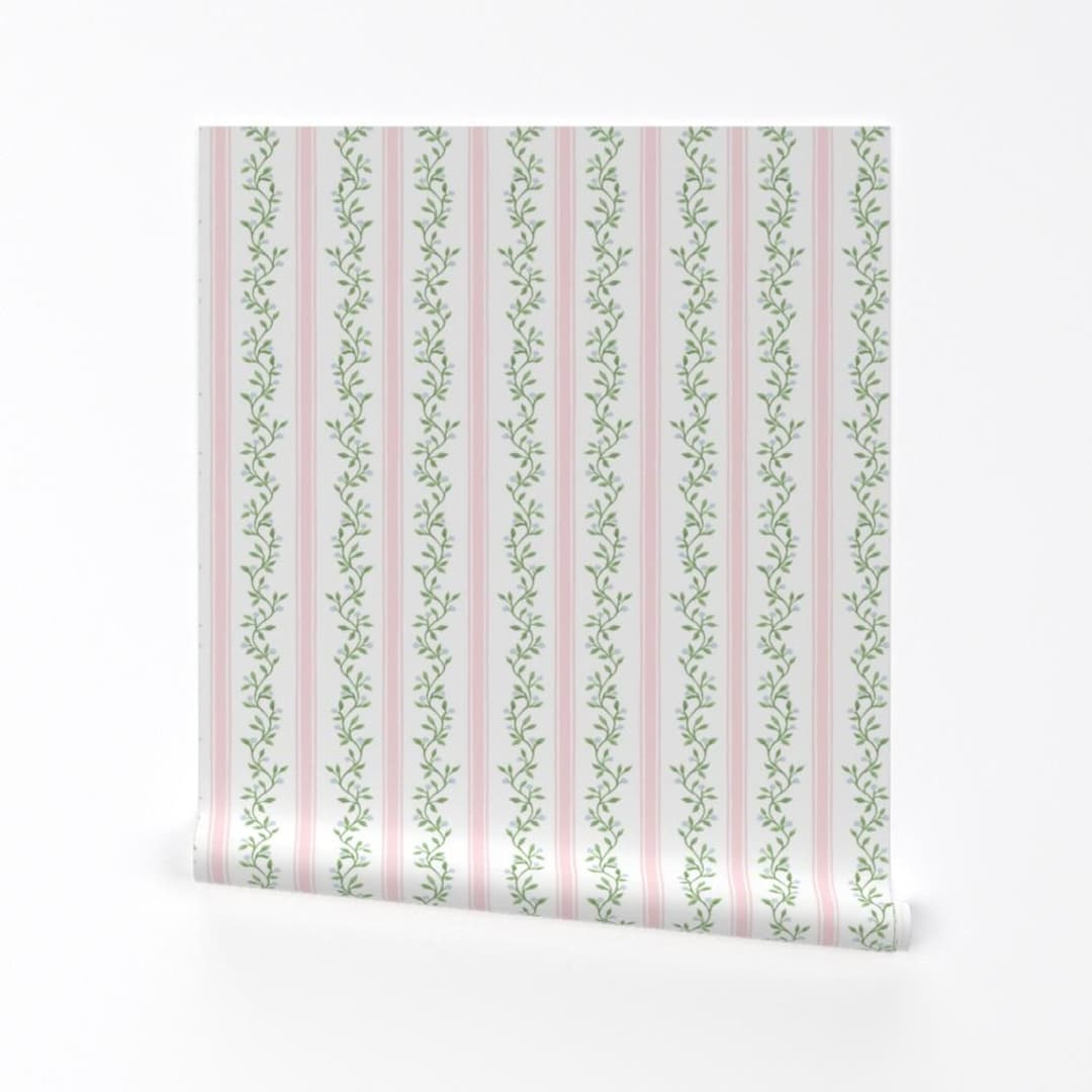 Pink Regency Stripe Wallpaper - Libby Stripe Pink by Danika_herrick ...