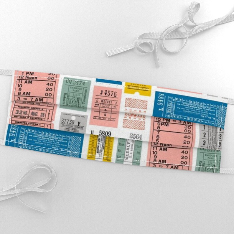 Tickets Fabric Ticket to Ride Vintage Ephemera Bus Train - Etsy