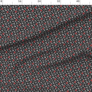 Card Suits Fabric - Card Suit Leaves Gray by Siya - Poker Spade Heart ...