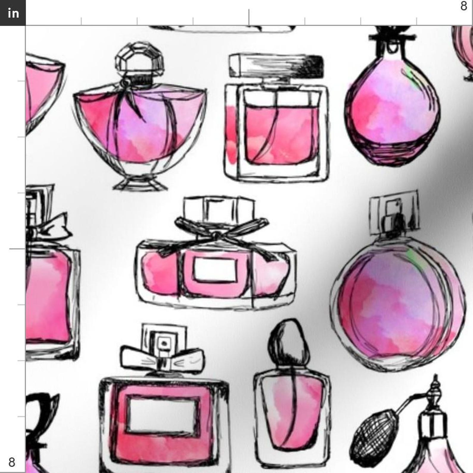 Perfume Fabric - Perfume // Watercolor Pink Love Beauty Fashion ...