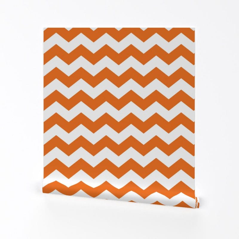 Orange White Chevron - Etsy