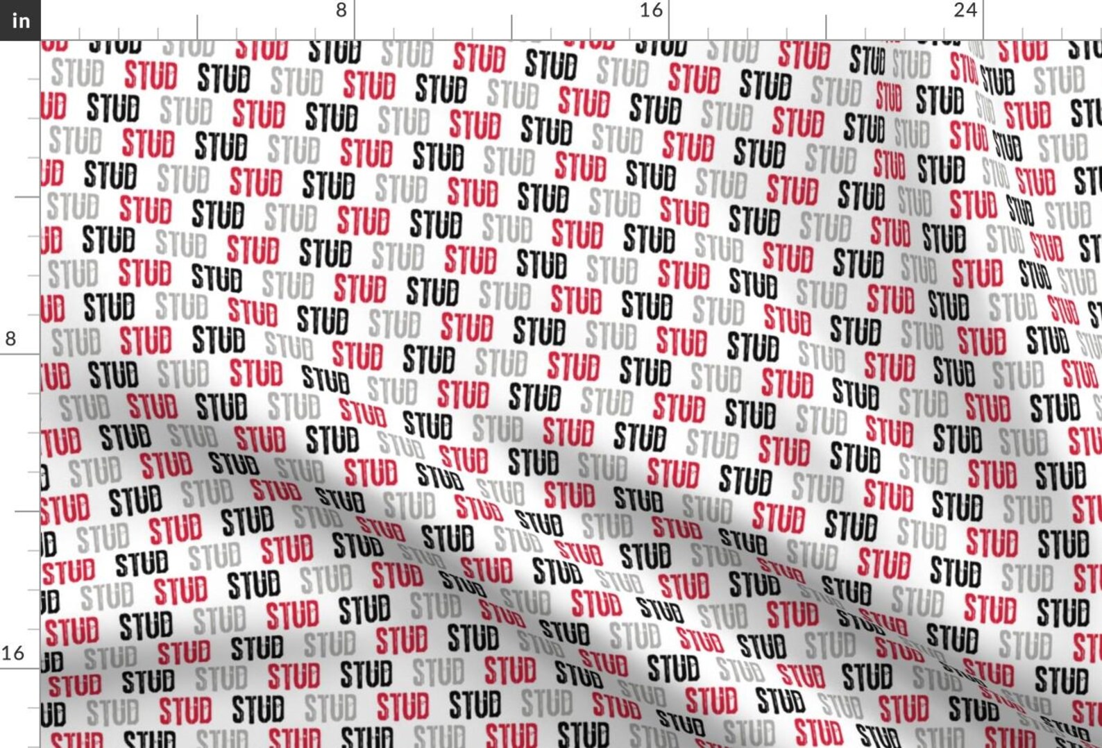 Stud Fabric - Stud Multi on White by Littlearrowdesign - Valentines Day ...