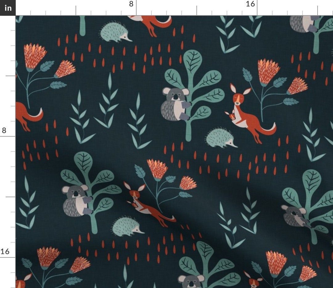 Kangaroo Fabric Forest Friends by Melarmstrongdesign Kangaroo Koala ...