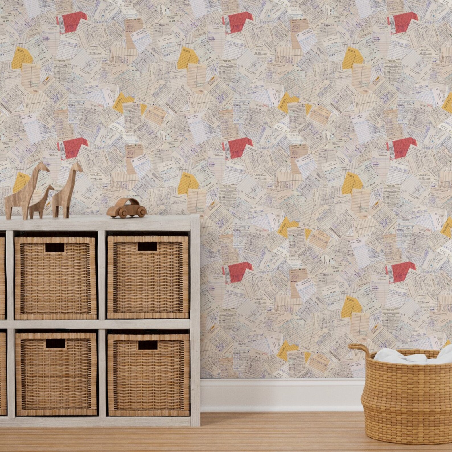 Library Wallpaper Library Card Scatter by Lellobird Yellow - Etsy