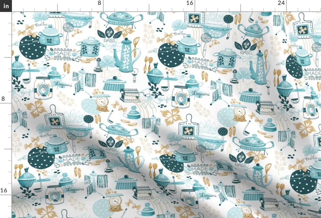 Homemade Pasta Fabric - Kitchen Fabric Pasta Made With Love by ...