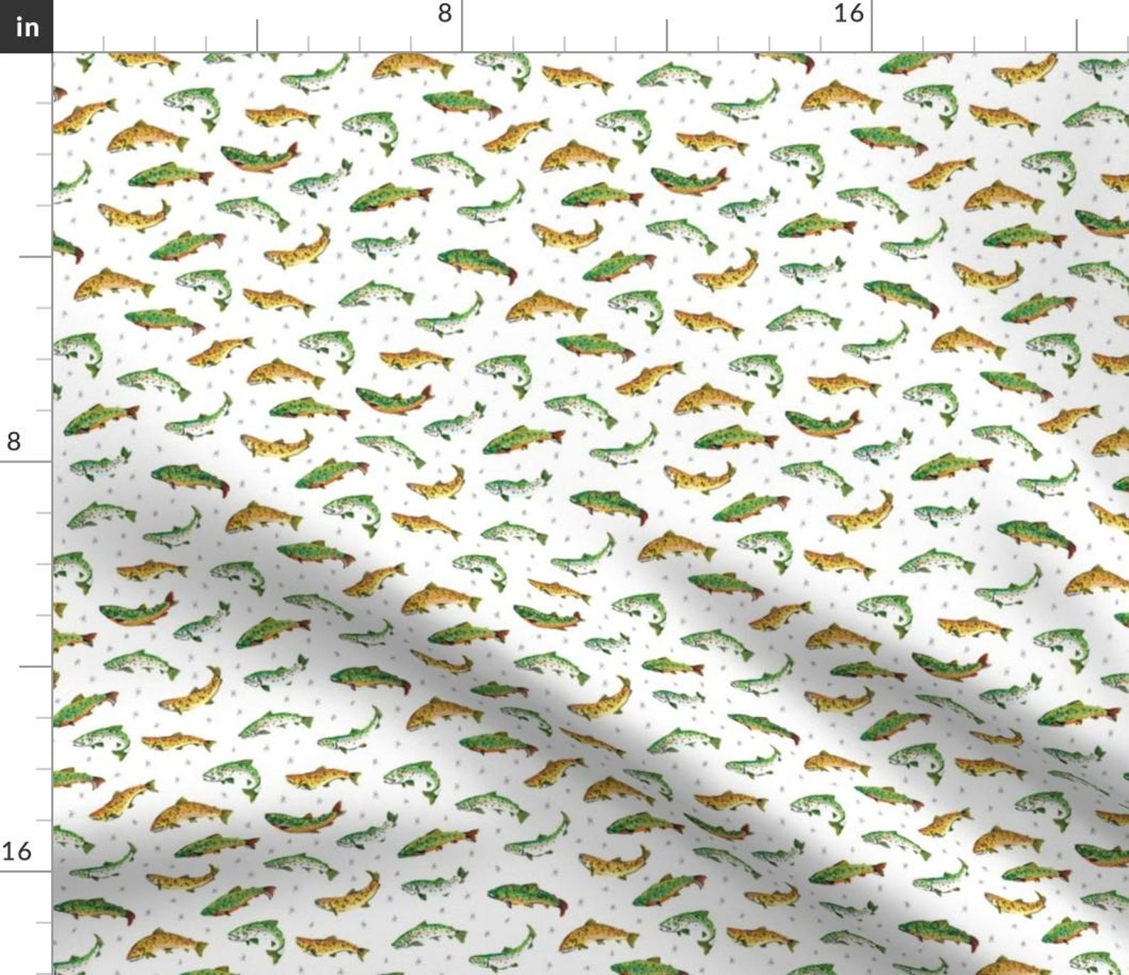 Trout Fabric Trout Party Rainbow, Brook, and Brown Trout by Wildship ...