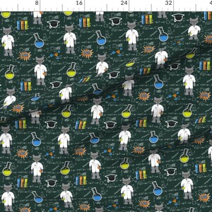 Science Fair Fabric Professor Cat Formulae by Vannina Science Class ...