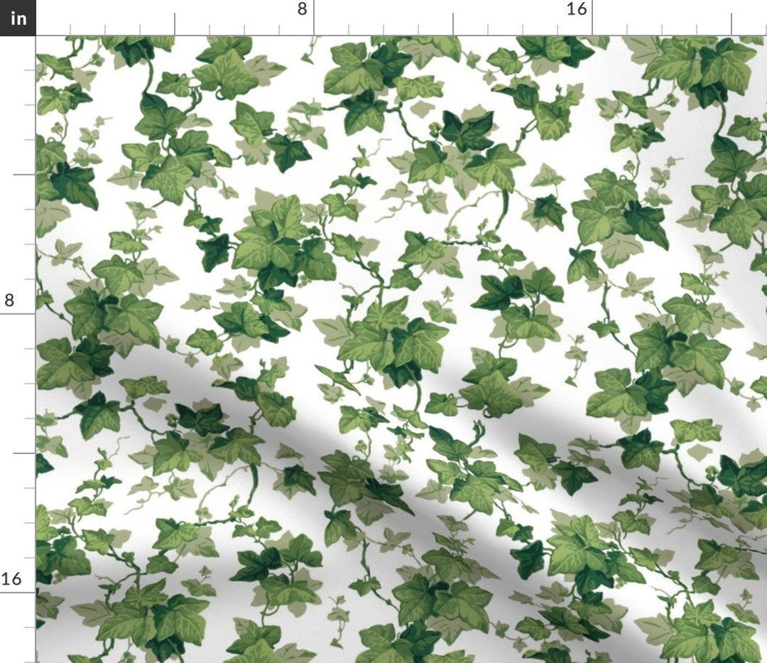 Green Ivy Leaves Fabric English Ivy Bright by Peacoquettedesigns ...