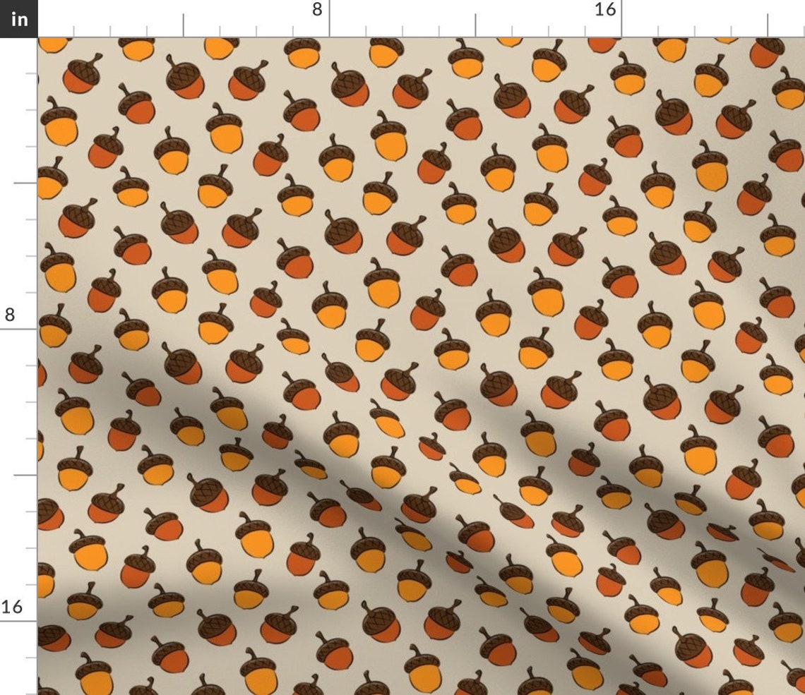 Autumn Acorn Fabric Acorns Fall Fabric by Littlearrowdesign - Etsy