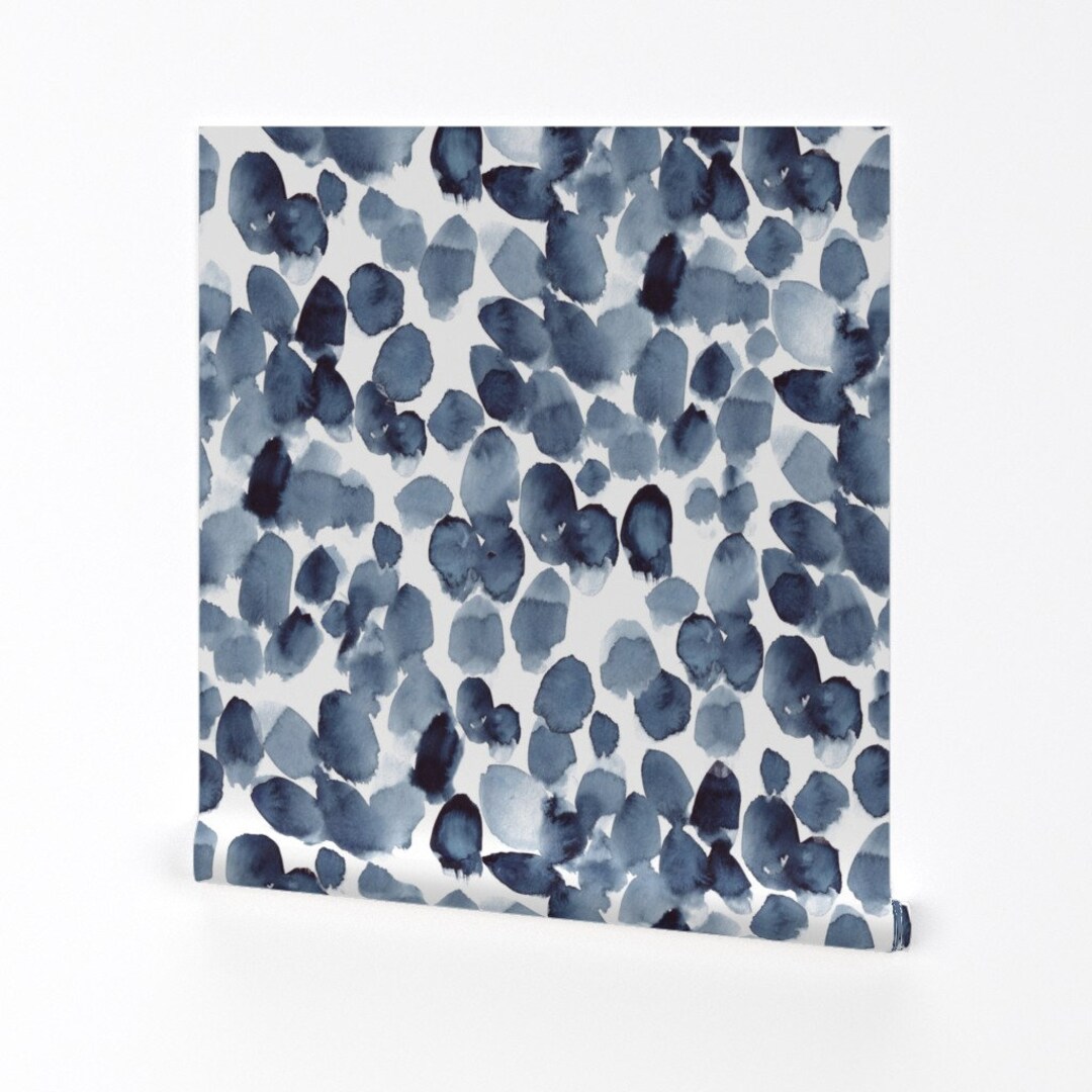 Indigo Watercolor Wallpaper Watercolor Paint Spots by Kostolom3000 ...