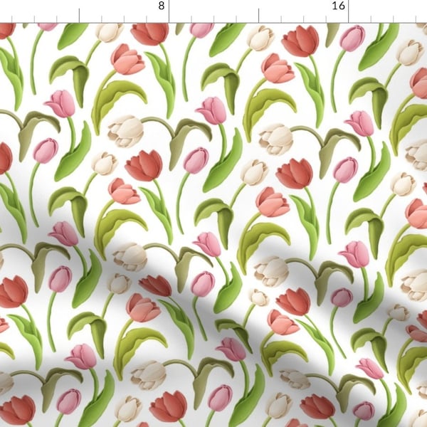 Tulip Print Fabric - Etsy