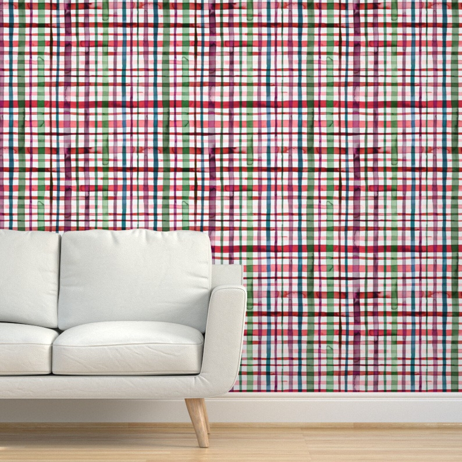 Tartan Plaid Wallpaper Watercolor Plaid by Ninola-design - Etsy