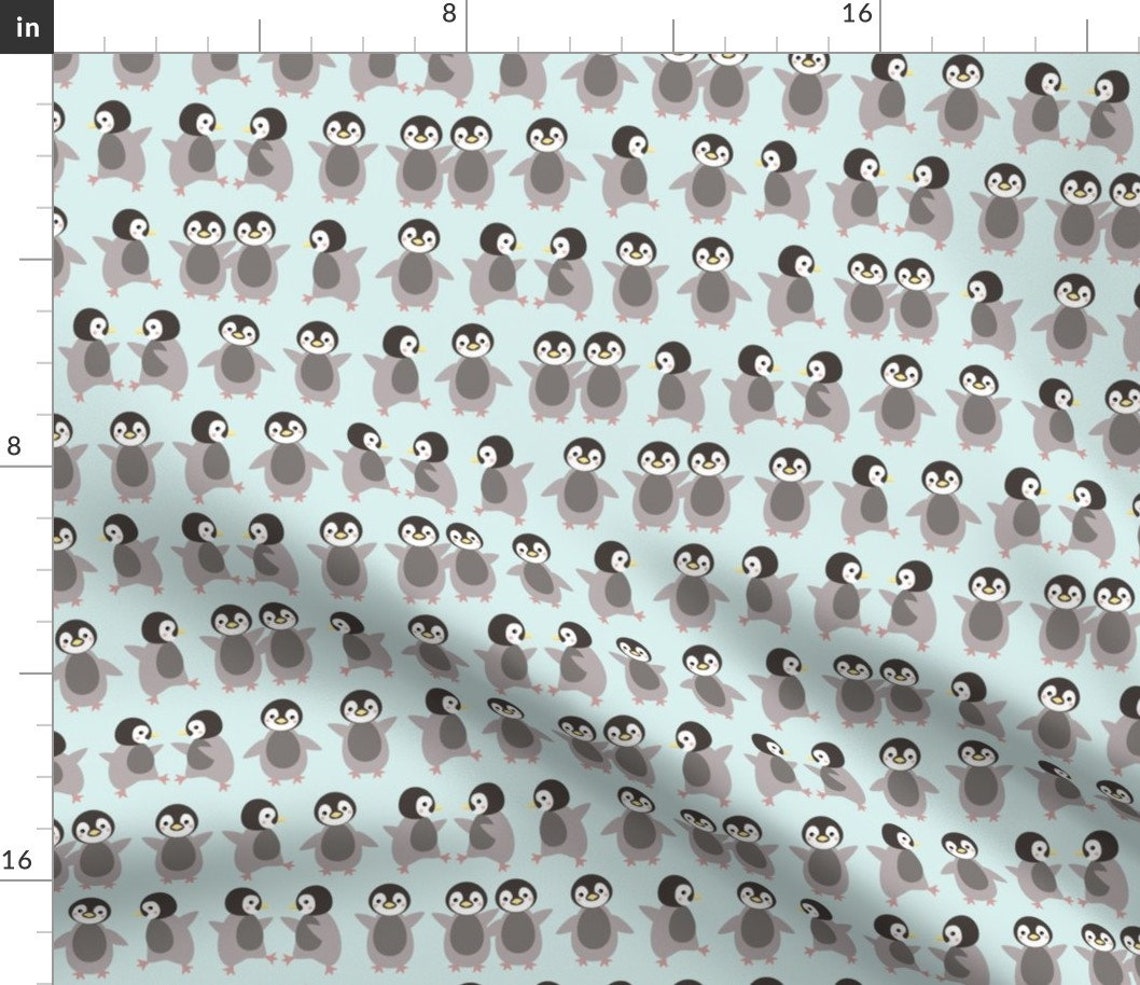 Penguin Fabric Just Penguins by Heleenvanbuul Penguin - Etsy