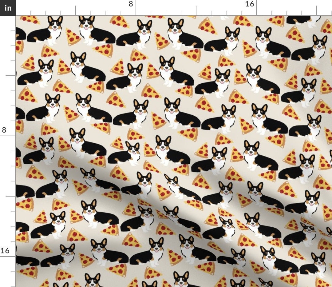 Corgi Fabric Corgi Tricolored Pizza Dog Breed Cute Pet - Etsy
