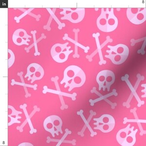 Pink Skull Fabric Cute Pink Skulls and Bones by Ksanask Baby Girl Pink ...
