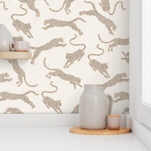 Neutral Leopard Removable Peel and Stick Wallpaper - Boho Safari Animal ...
