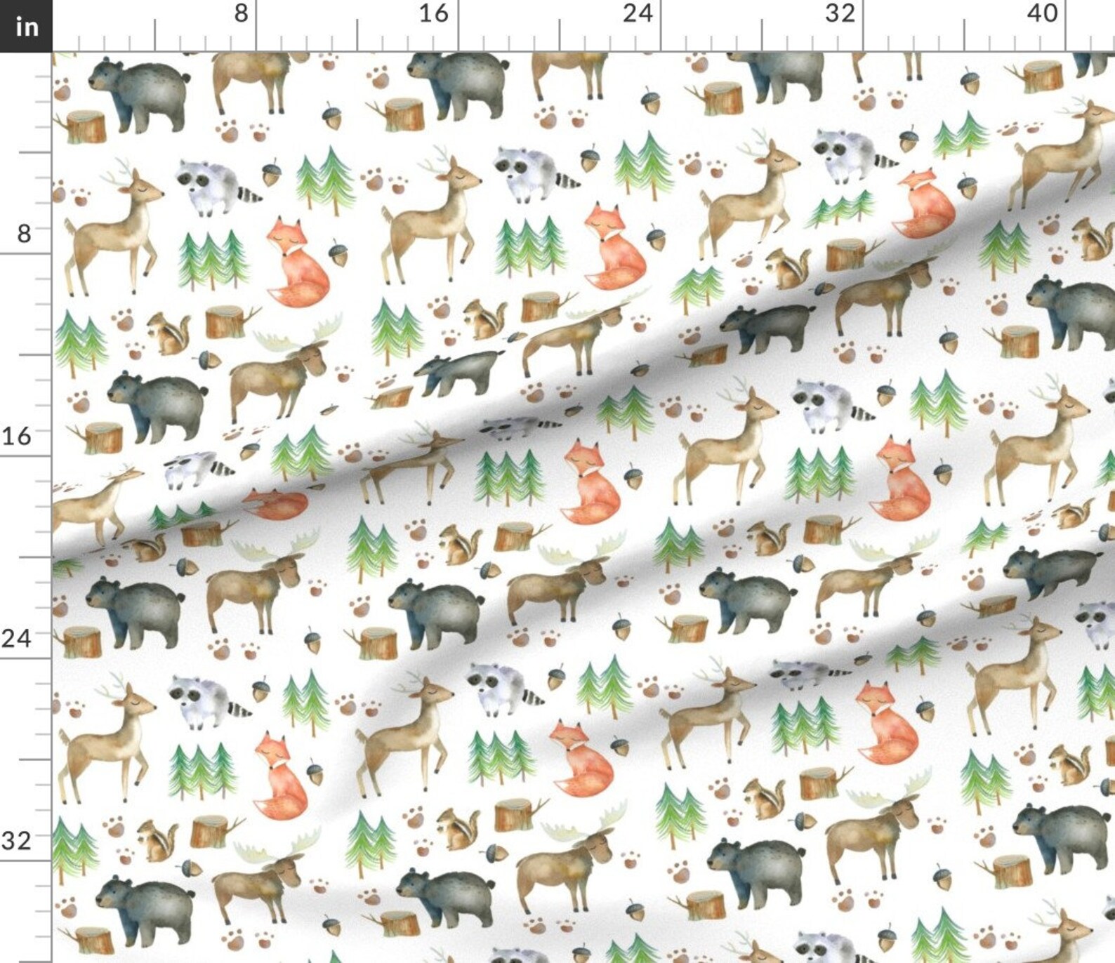 Woodland Animals Fabric Woodland Party by Attic 15127 - Etsy