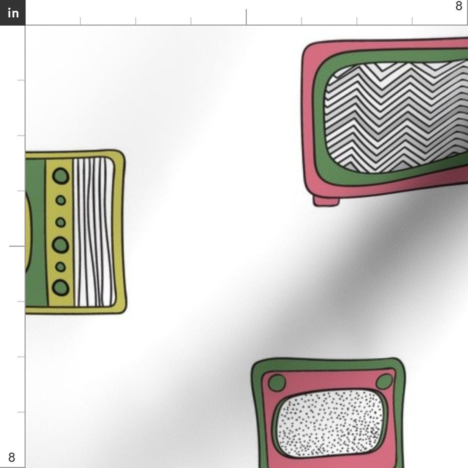 Retro Television Sets Fabric Television by Kellytucker Vintage Retro TV ...