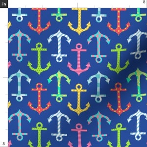 Colorful Anchors Fabric Colorful Anchor Navy by Littlerhodydesign ...