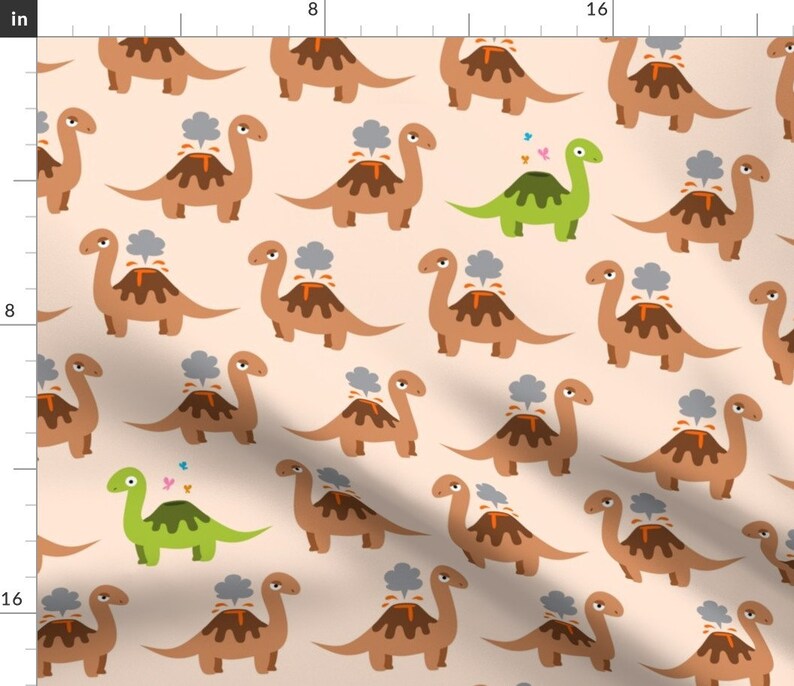 Dinosaur Fabric Volcanosaurus by Petitspixels Baby Girl - Etsy