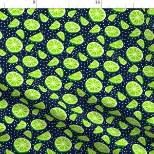 Green Summer Citrus Fabric - Citrus Lime by Uramarinka - Summer Citrus ...