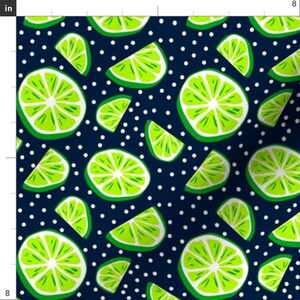 Green Summer Citrus Fabric - Citrus Lime by Uramarinka - Summer Citrus ...