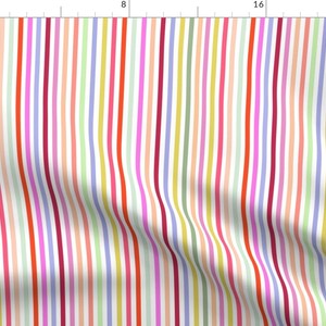 Rainbow Stripe Fabric Perfectly Pinstripe in 'spring Flower Garden' by ...