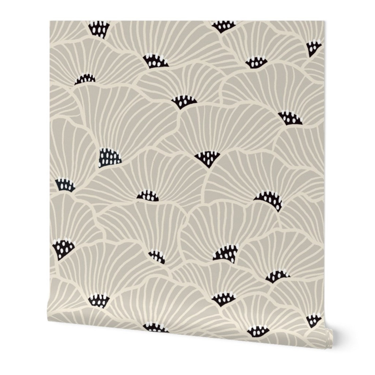 Stacked Floral Wallpaper San Diego by Amy Maccready Beige | Etsy