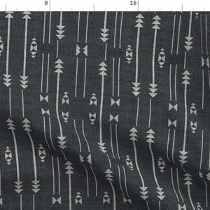 Arrow Fabric - French Linen Arrow Gray by Holli Zollinger - Arrow Gray ...
