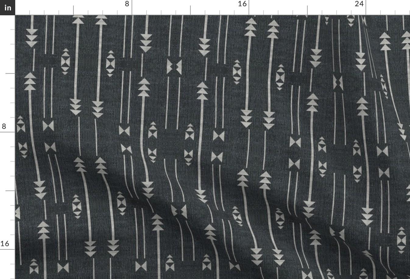 Arrow Fabric - French Linen Arrow Gray by Holli Zollinger - Arrow Gray ...