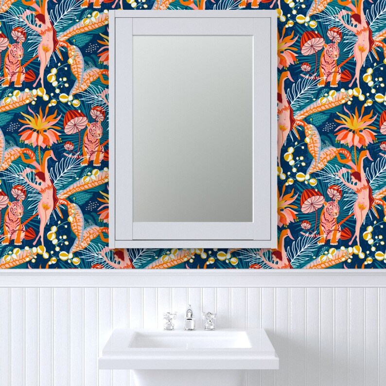 Women Flora Tiger Fabric Tropical Blossom Dance by - Etsy