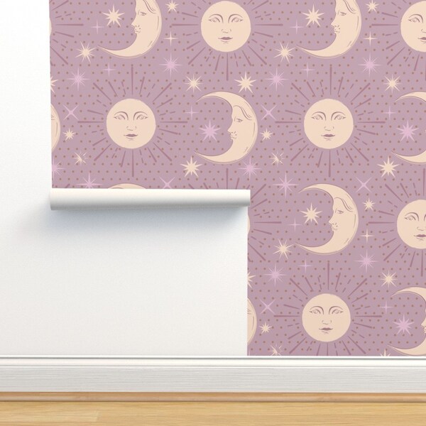 Mauve and Purple Wallpaper - Etsy