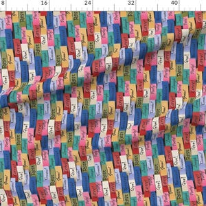 Affirmations Fabric - Affirmations in Blue by Kociara - Affirmations ...