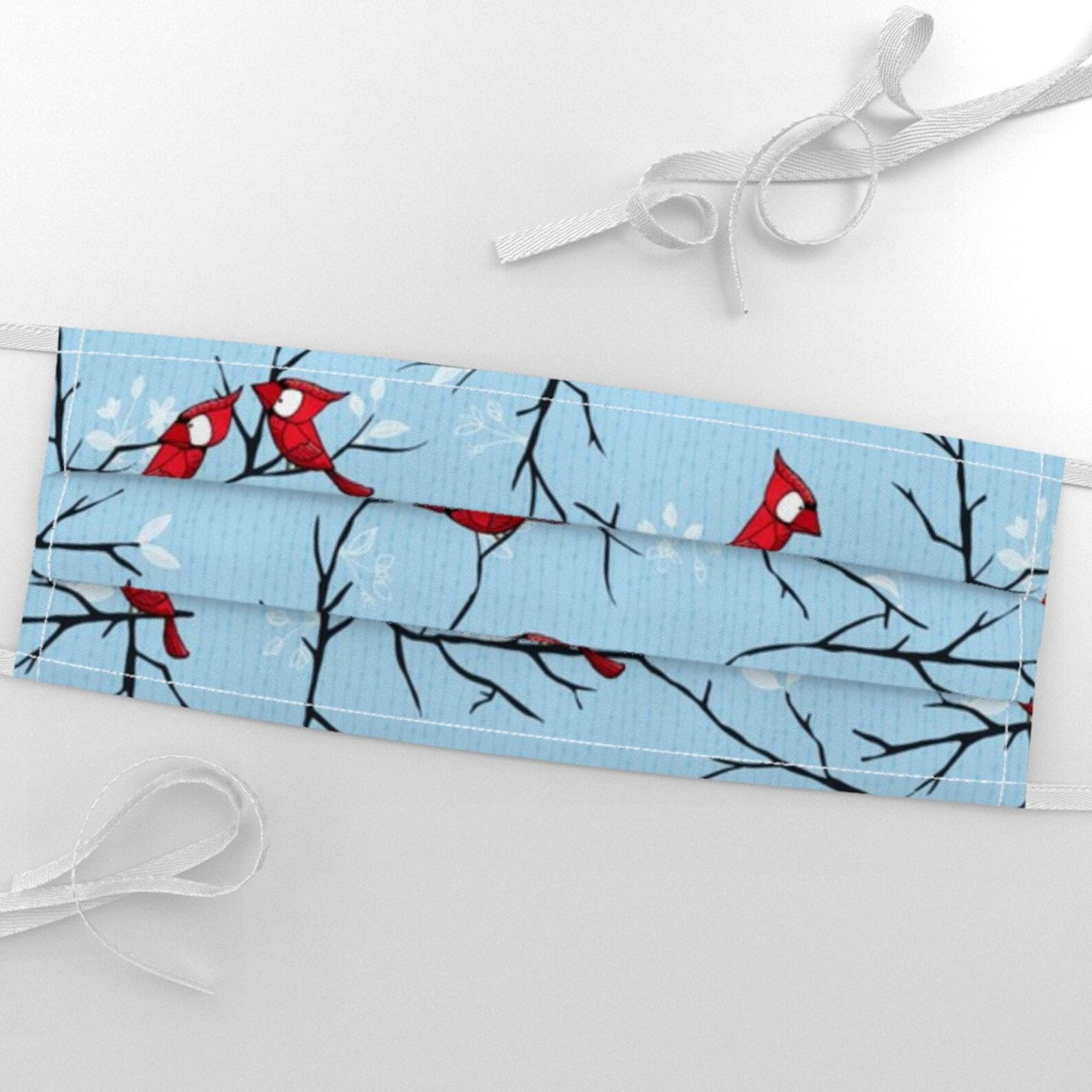 Winter Cardinal Fabric by the Yard Christmas Cardinals By | Etsy
