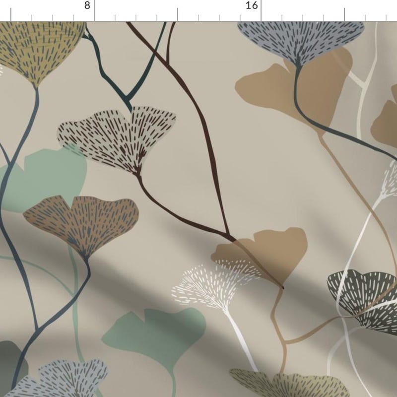 Ginkgo Leaf Fabric - Etsy