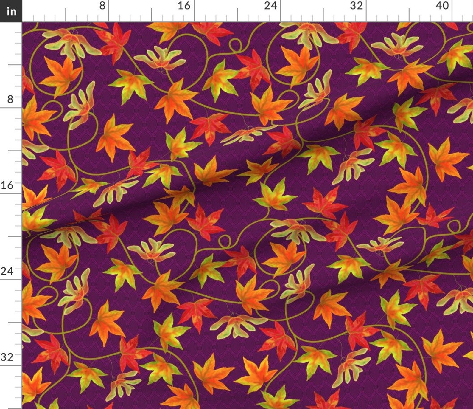 Maple Fabric Waltz of the Maple Tree by Shellypenko Autumn | Etsy