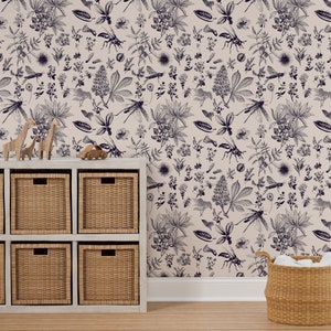 Botanical Insect Wallpaper Insect Garden Retro by Juliaschumacher ...