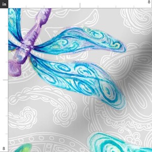 Dragonfly Fabric Dragonflies on Paisley by Gingerlique Dragonflies ...